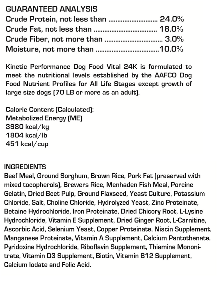 Vital 24K – Kinetic Dog Food
